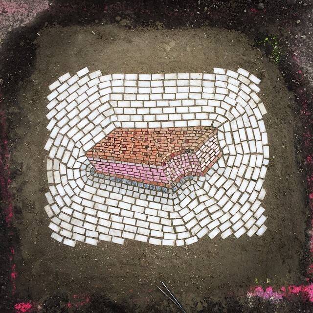 Chicago Guerrilla Artist Jim Bachor Fills Potholes With Whimsical Mosaics