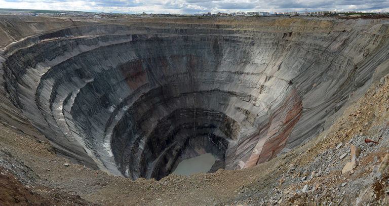 The Mirny Diamond Mine, The Largest Open Pit Diamond Mine On Earth