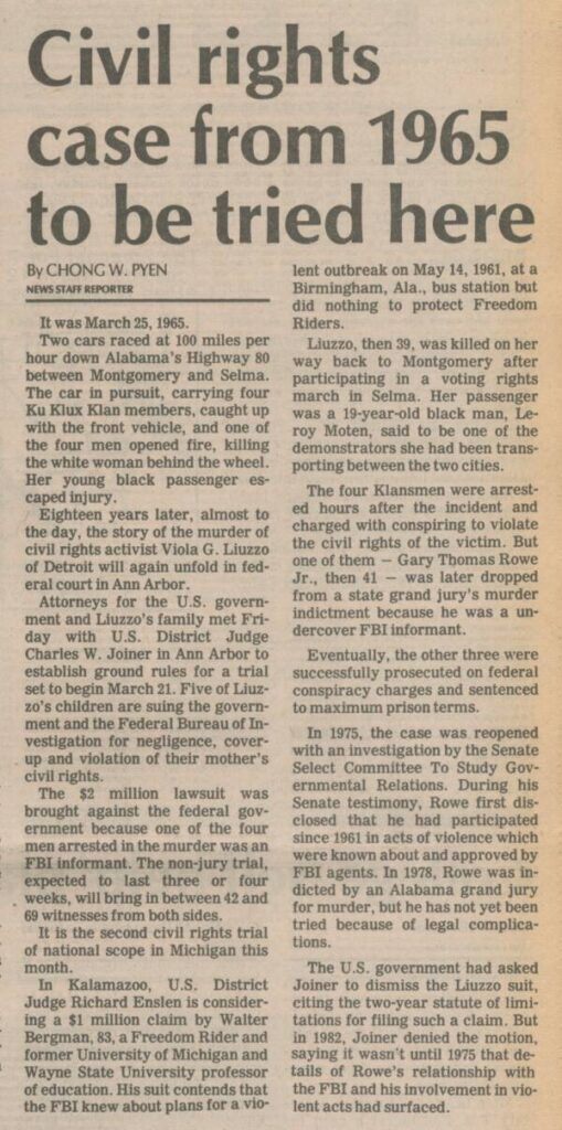 Viola Liuzzo Was A Civil Rights Activist – And Was Killed Because Of It