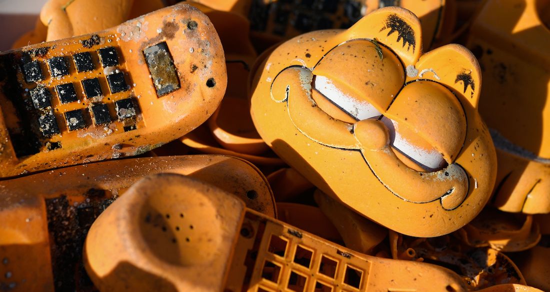 Garfield Phones Have Bizarrely Washed Ashore In France For 30 Years