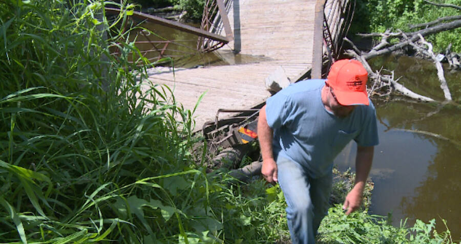 Bean-Carrying Truck Overloads, Collapses Historic 113-Year-Old Bridge