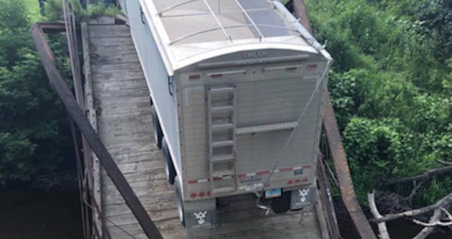 Bean-Carrying Truck Overloads, Collapses Historic 113-Year-Old Bridge