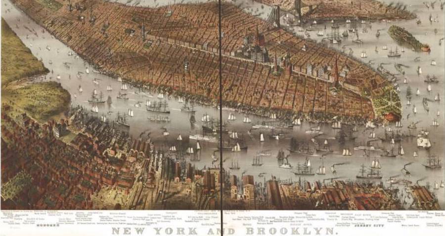 1880 Panoramic Map View of The United States Prints Giclée Art ...