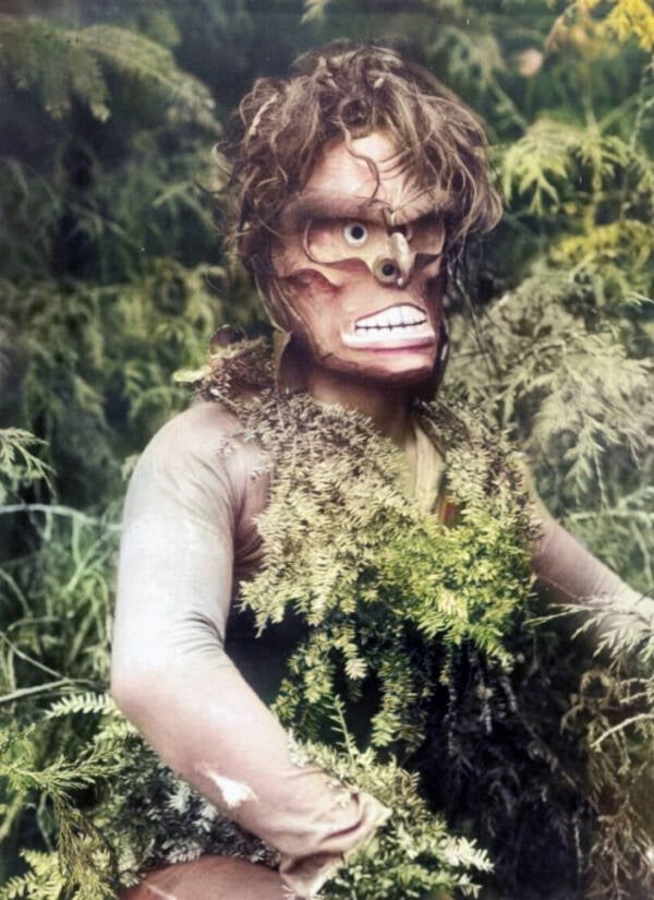 33 Colorized Photos Of Native American Masks From The Early 1900s