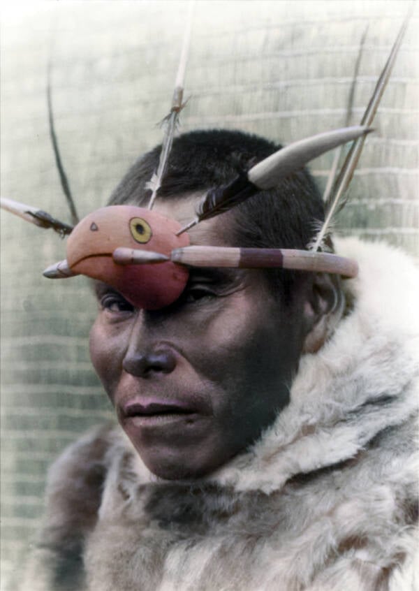 33 Colorized Photos Of Native American Masks From The Early 1900s