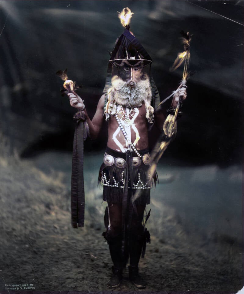 33 Colorized Photos Of Native American Masks From The Early 1900s