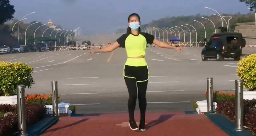 Watch This Myanmar Aerobics Instructor Dance Through A Military Coup