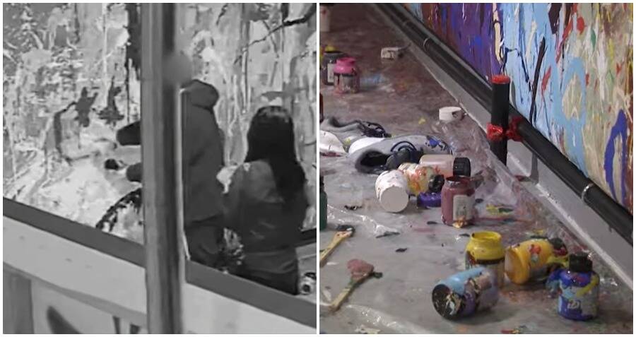 Abstract Artwork Ruined By Couple Who Thought It Was Interactive