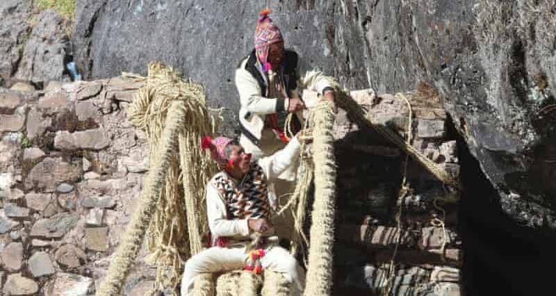 Peruvians Restore 500-Year-Old Woven Inca Bridge