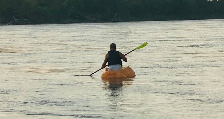 Nebraska Man Smashes Record For Longest Voyage In A Pumpkin