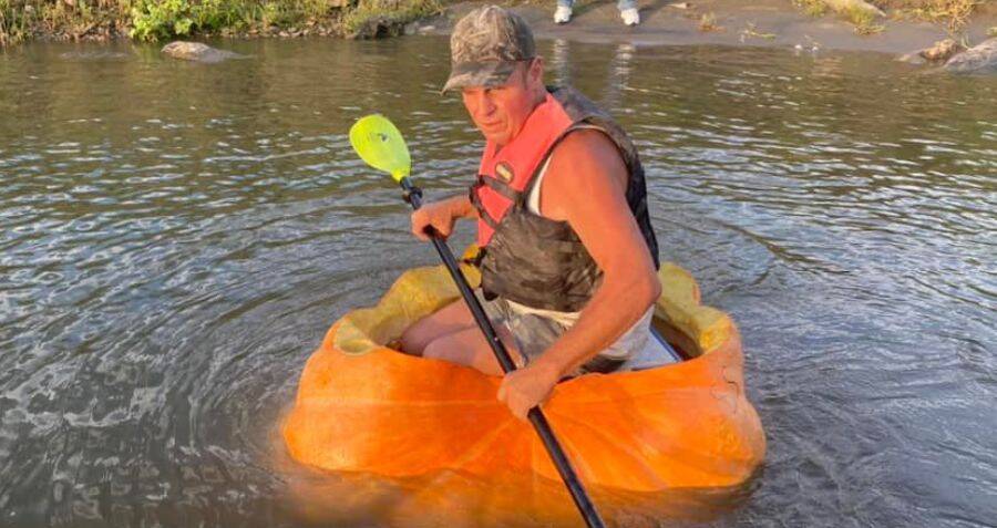 Nebraska Man Smashes Record For Longest Voyage In A Pumpkin