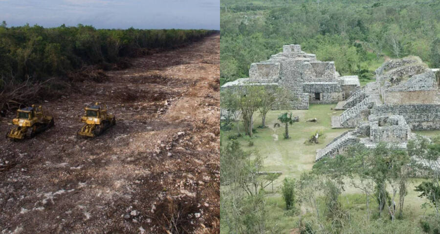 Ancient Maya City Halts Construction Of Mexican Railroad
