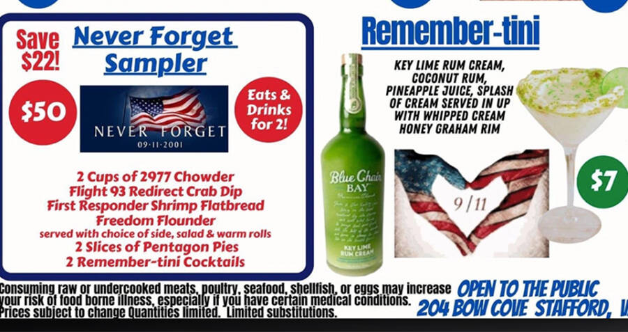Virginia Restaurant Apologizes After Releasing 9/11-Themed Menu