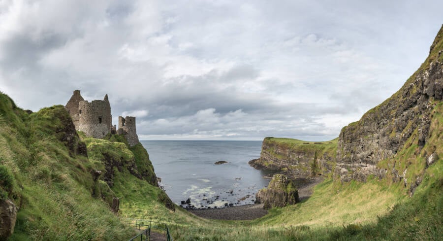 Dunluce Castle, The Medieval Fortress On The Cliffs Of Northern Ireland