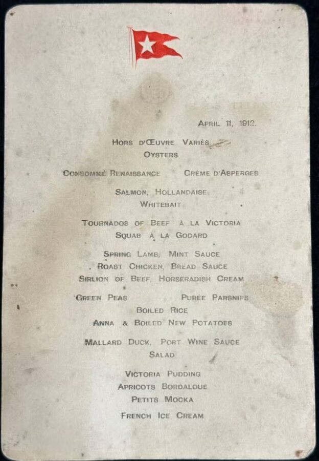 Titanic Menu Reveals What Food Was Served Aboard The Doomed Ship