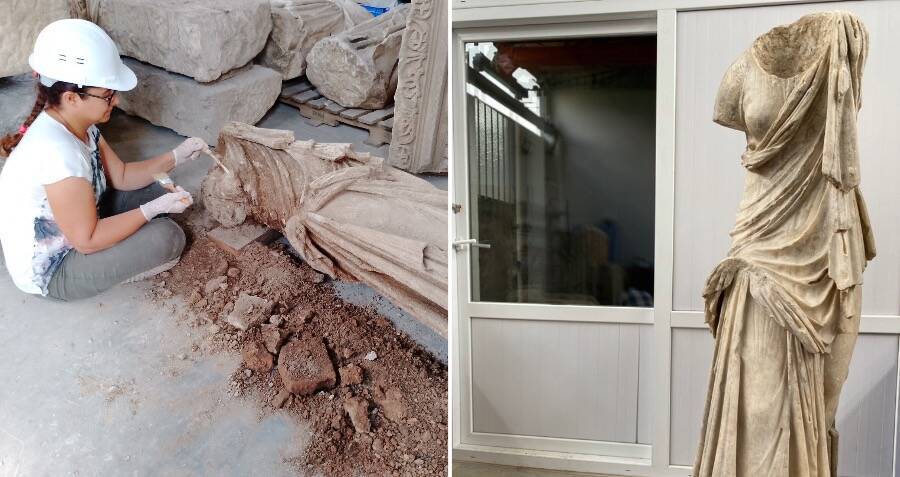 Hellenistic-Era 'Dancing Muses' Statue Unearthed After 22 Centuries