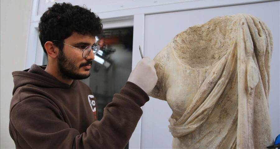 Hellenistic-Era 'Dancing Muses' Statue Unearthed After 22 Centuries