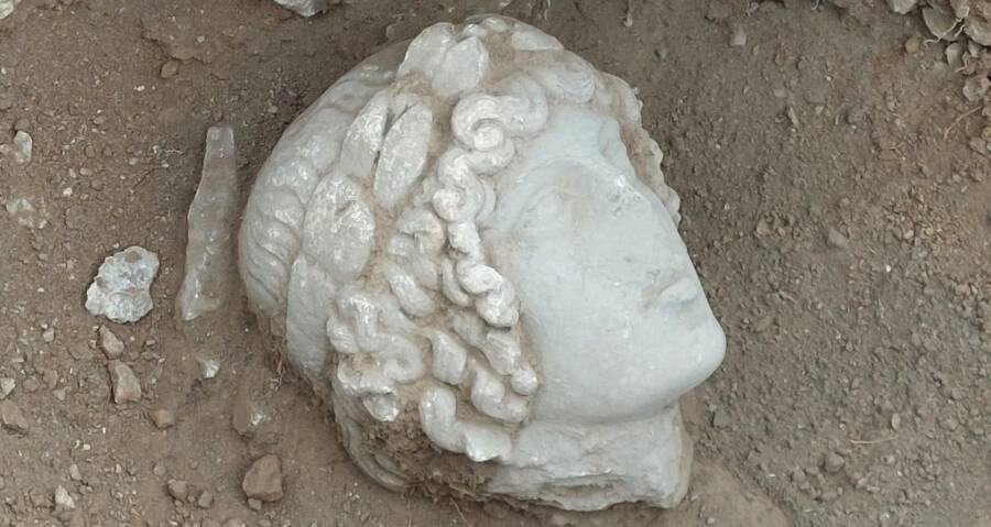Head Of Ancient Greek Apollo Statue Unearthed At Philippi