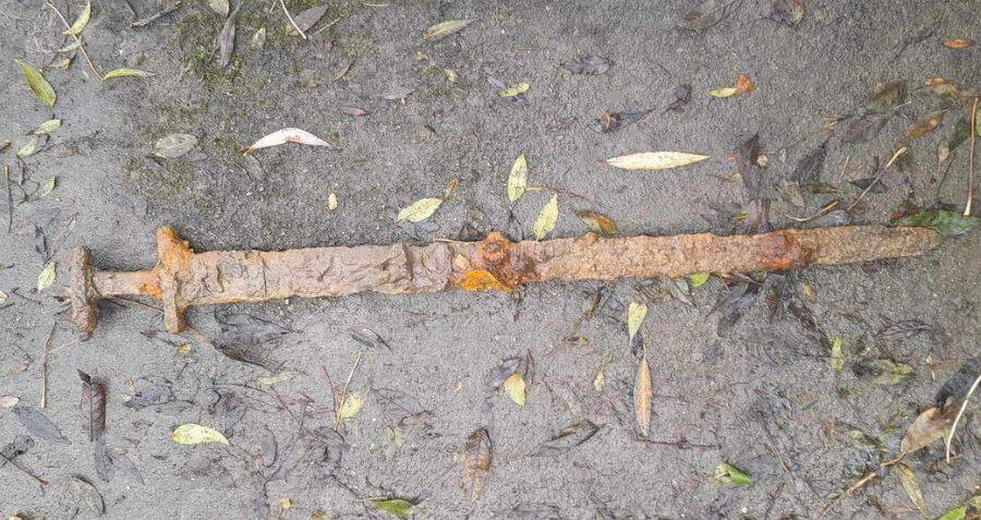 1,100-Year-Old Viking Sword Pulled From River By Magnet Fisher