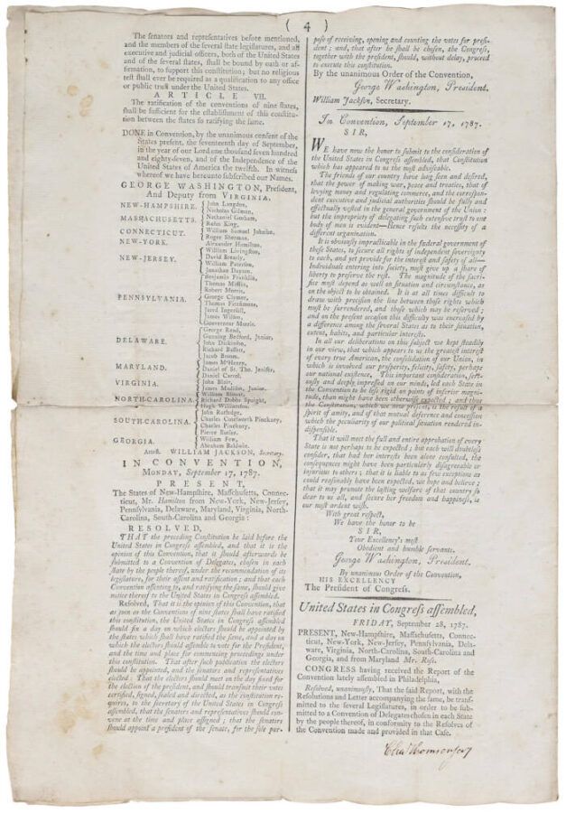 Rare Copy Of The U.S. Constitution Discovered In A Filing Cabinet