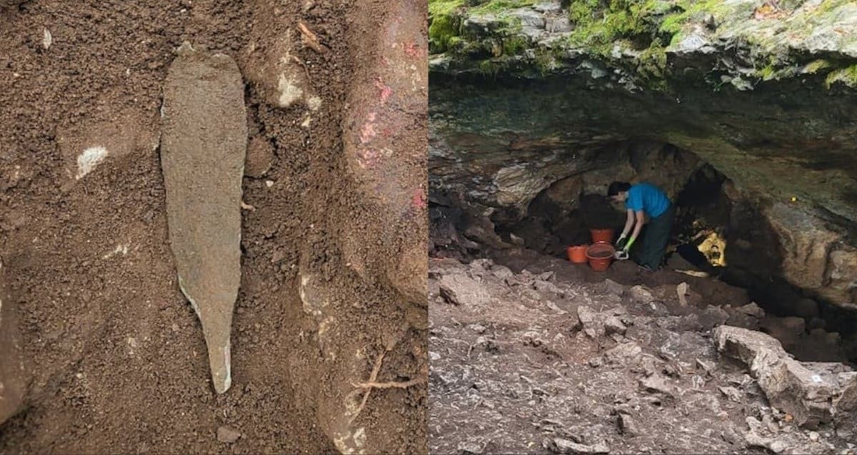 Rare Copper Age Dagger Found Inside An Italian Cave