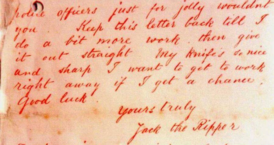 Jack The Ripper's Letters: From 'Dear Boss' To 'From Hell'